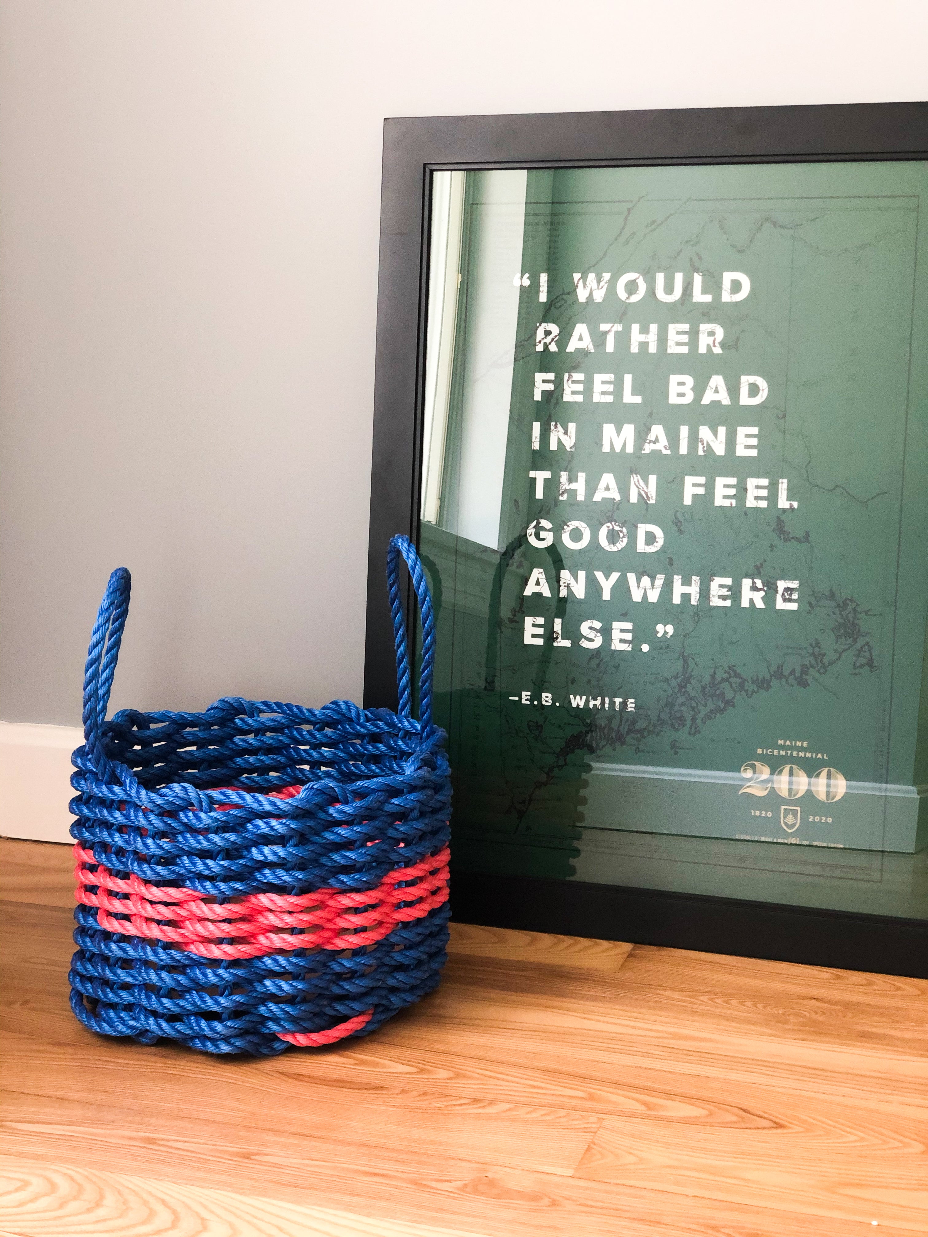 3 Stripe Rope Mat Basket – Maine Rope Mats