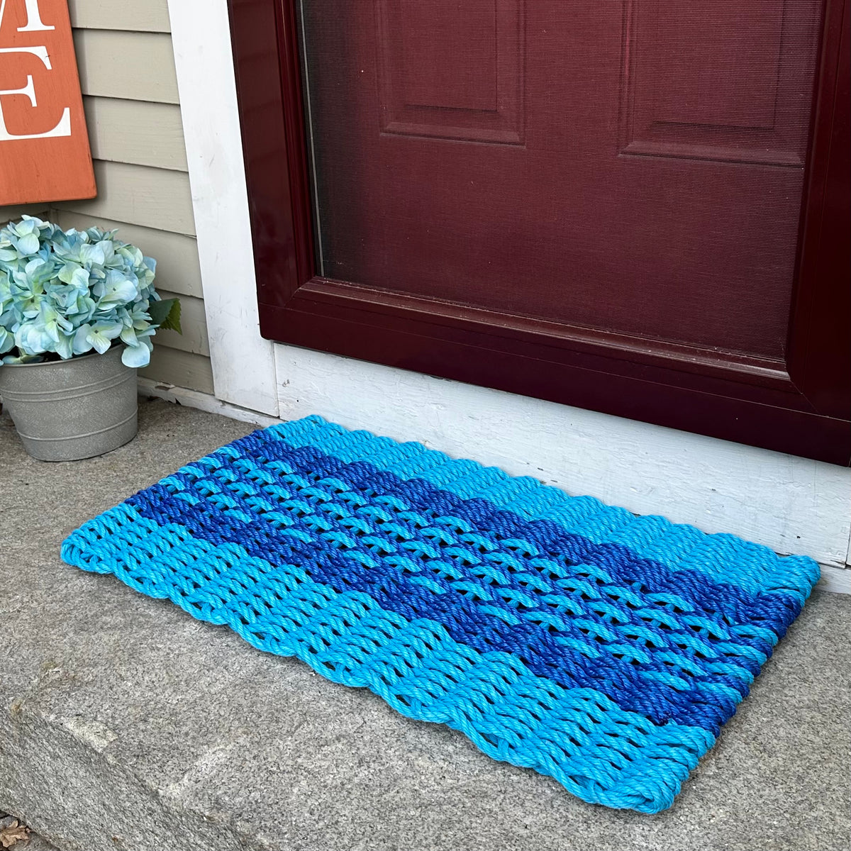 Hybrid - Light Blue & Royal Rope Mat – Maine Rope Mats