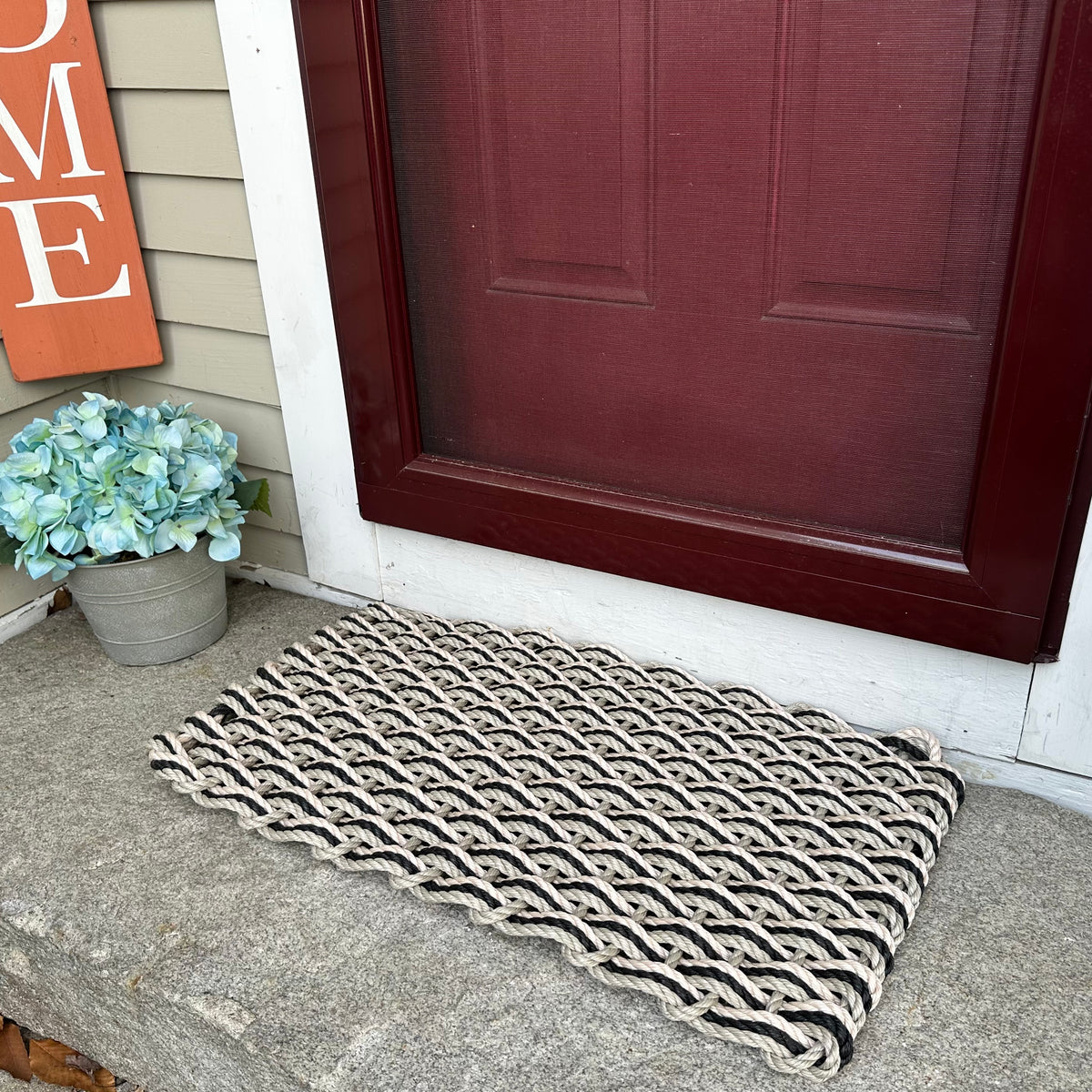 Triple Weave - Dark Tan, Black, Light Tan Rope Mat – Maine Rope Mats