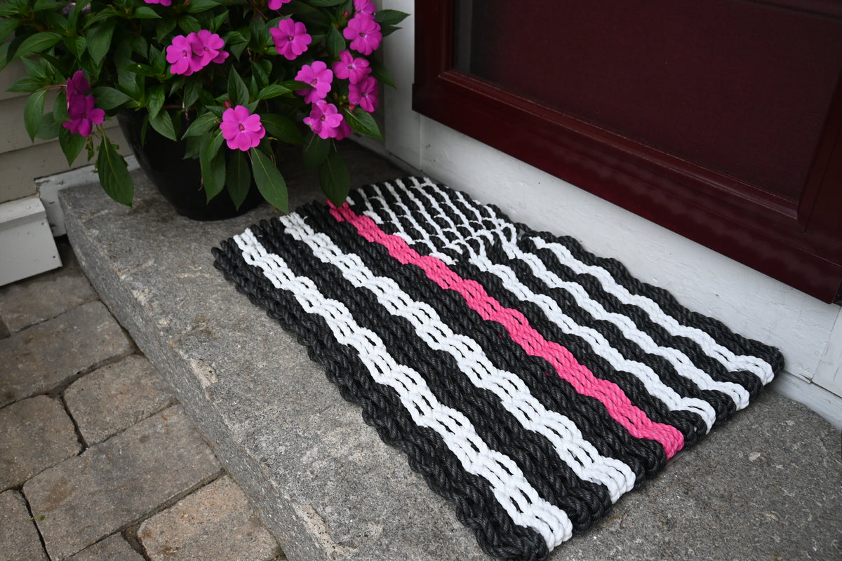 Thin Pink Line Decorative Rope Mat – Maine Rope Mats