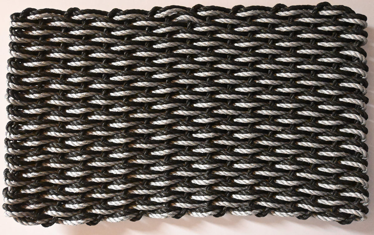 Double Weave Rope Mat - Black, Silver – Maine Rope Mats