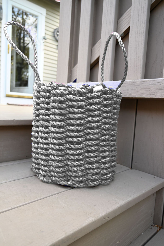 Solid Rope Basket - Silver – Maine Rope Mats