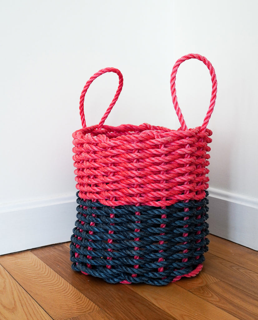 2 Stripe Maine Rope Mat Basket – Maine Rope Mats